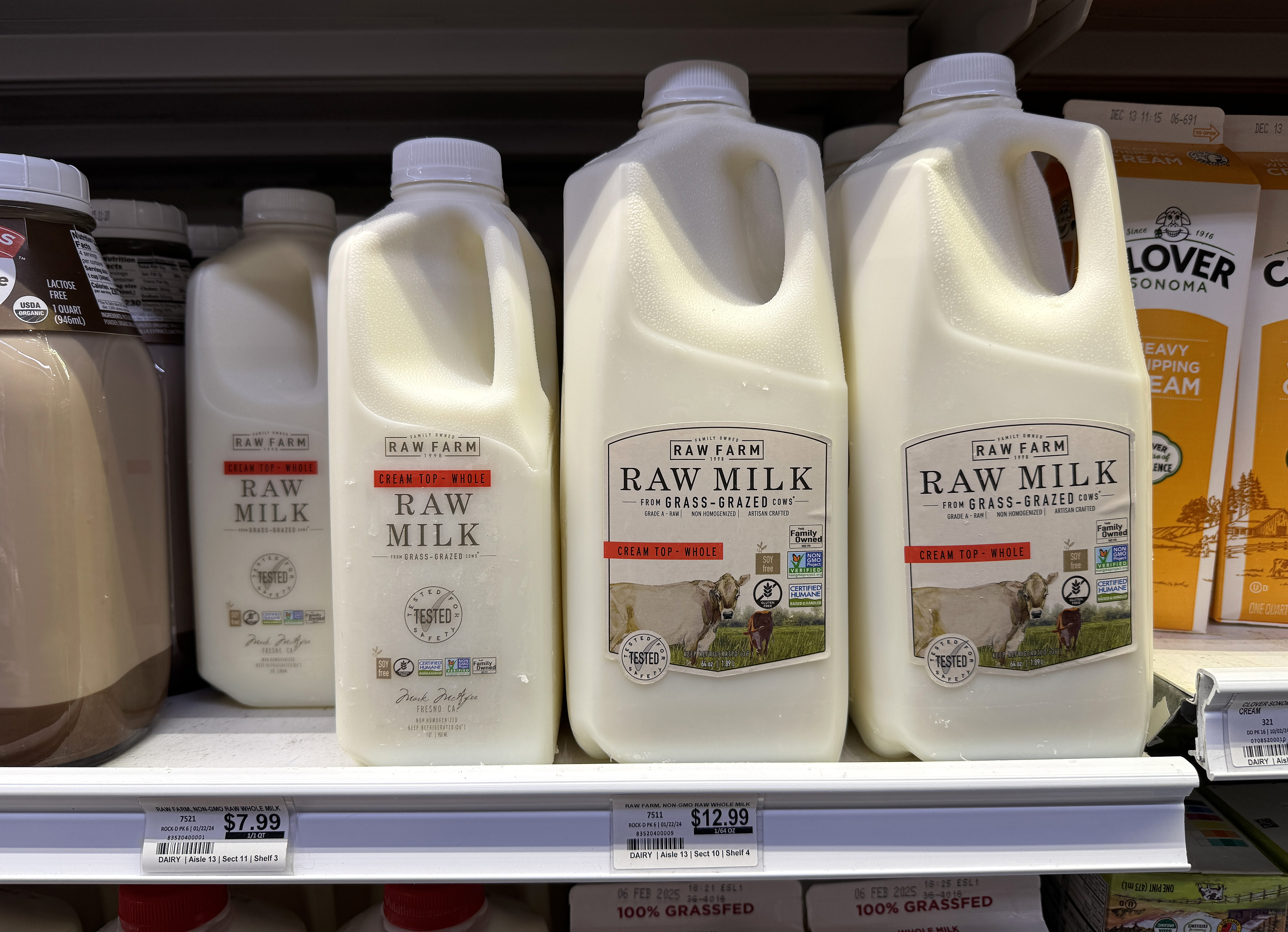 Grocery Store Shelf Milk