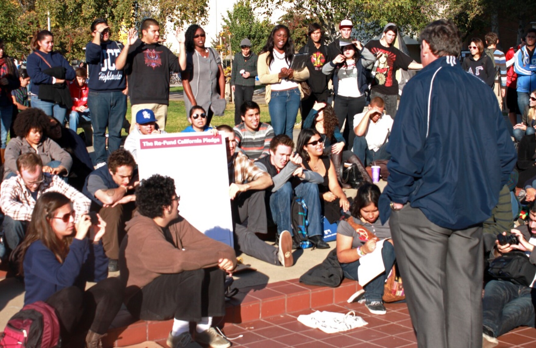 UC Riverside chancellor addresses students at campus Occupy rally | LAist