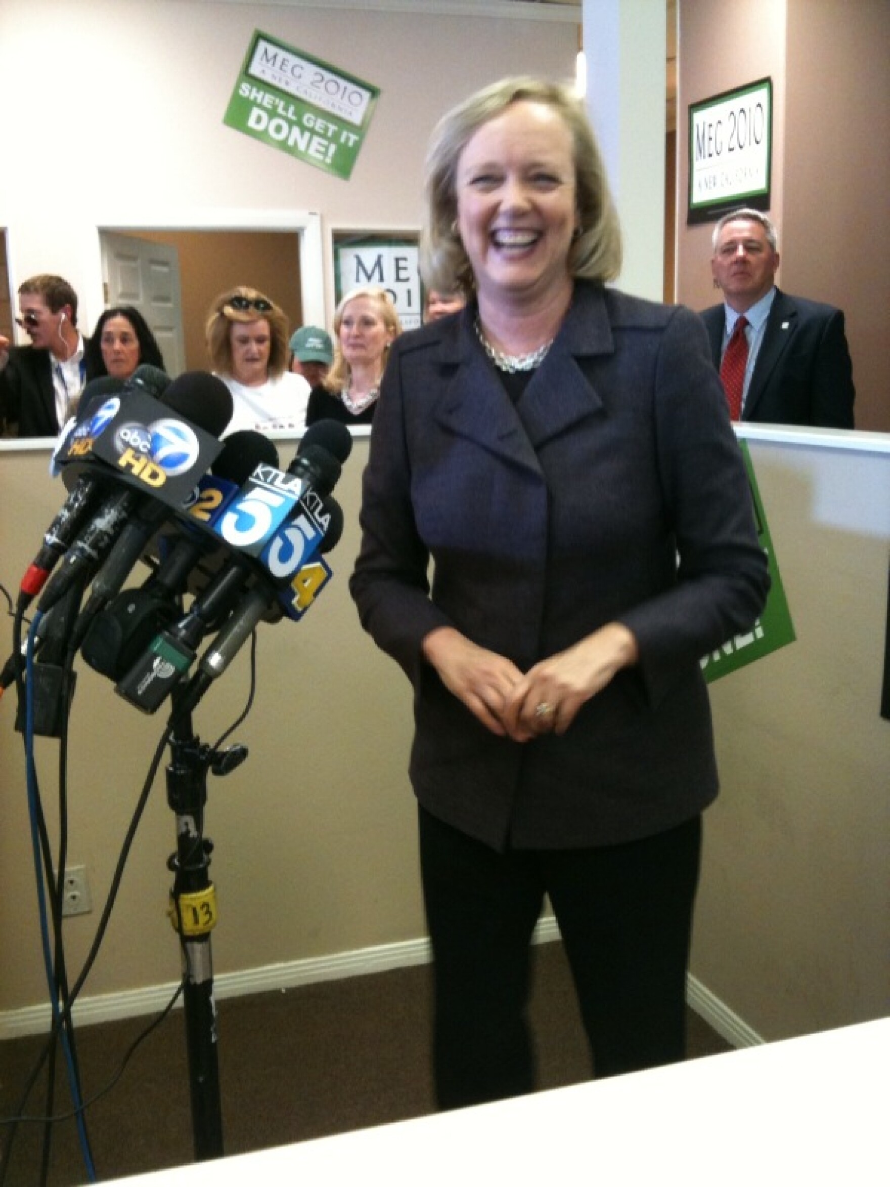 GOP gubernatorial candidate Meg Whitman makes get out the vote calls ...