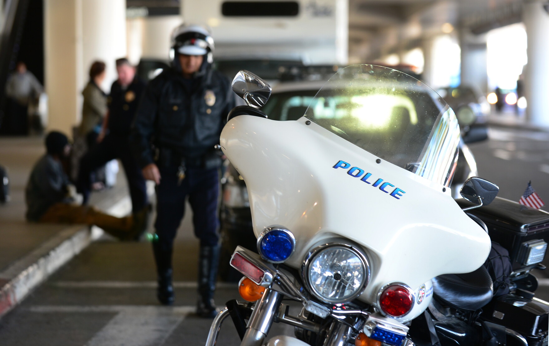 LAPD officer in the hospital after car hit his motorcycle | LAist