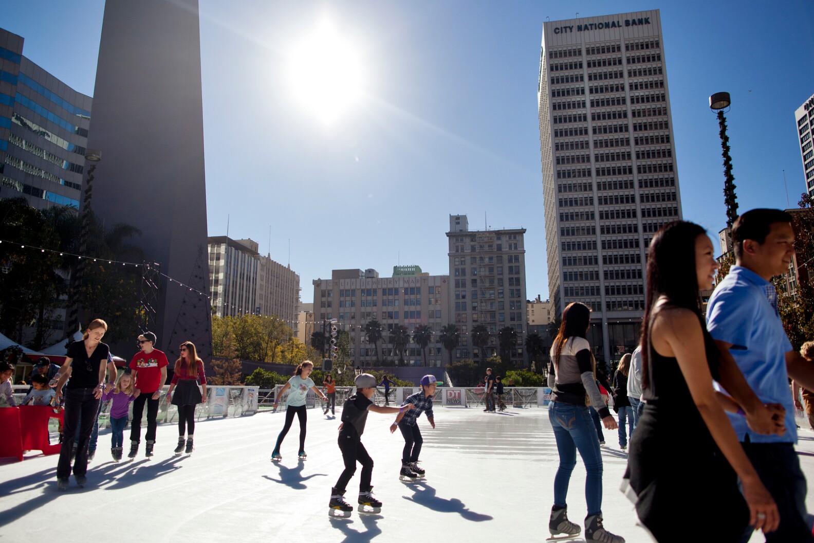 The 20th anniversary of the Pershing Square holiday ice rink | LAist