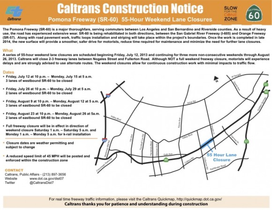 Weekend traffic: Caltrans closes 15 South, 405 South to 22 East ...