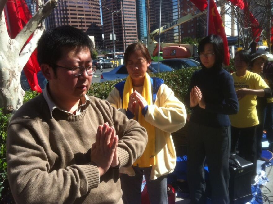 Hundreds protest Tibet injustices in downtown Los Angeles | LAist